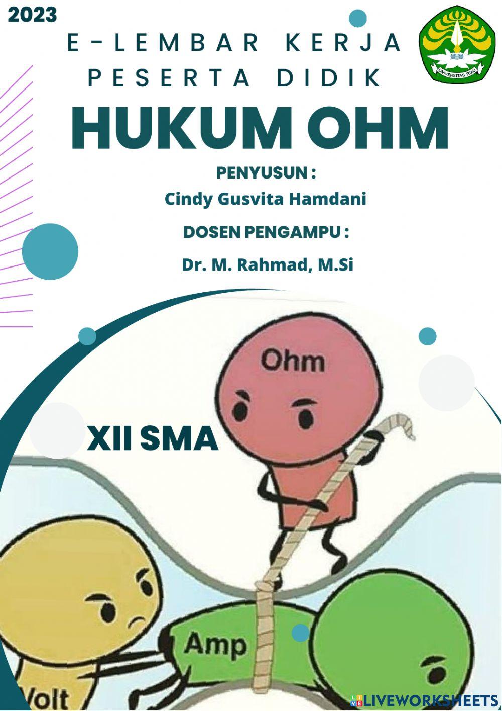 E-lkpd hukum ohm interactive worksheet | Live Worksheets