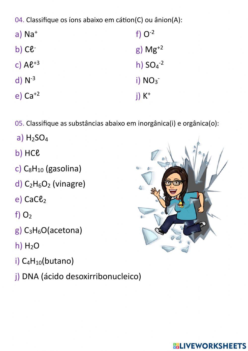 Elementos químicos e as propriedades dos átomos (isótopos). worksheet ...