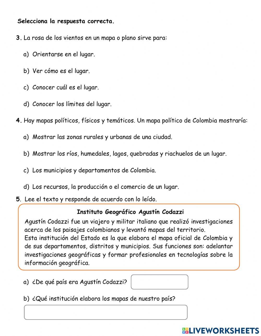 Mapas, planos y… | Free Interactive Worksheets | 2316744