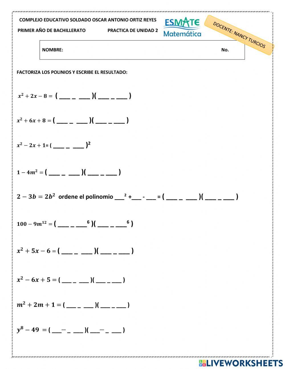 Factorizacion 2316929 | Nancy Ivette Turcios | Live