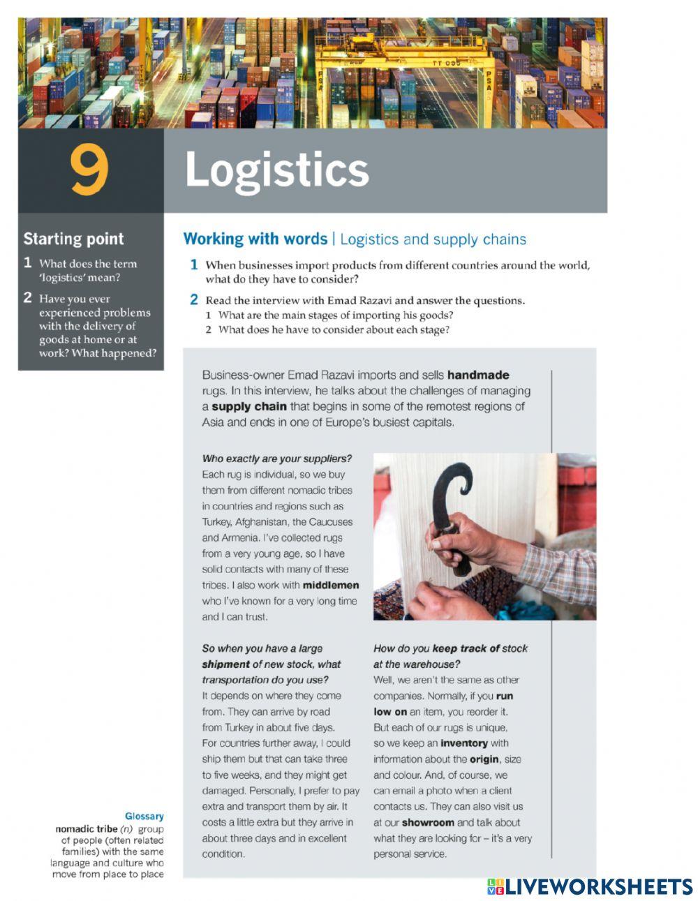 Logistics- Indirect questions 2316937 | annetavalinova