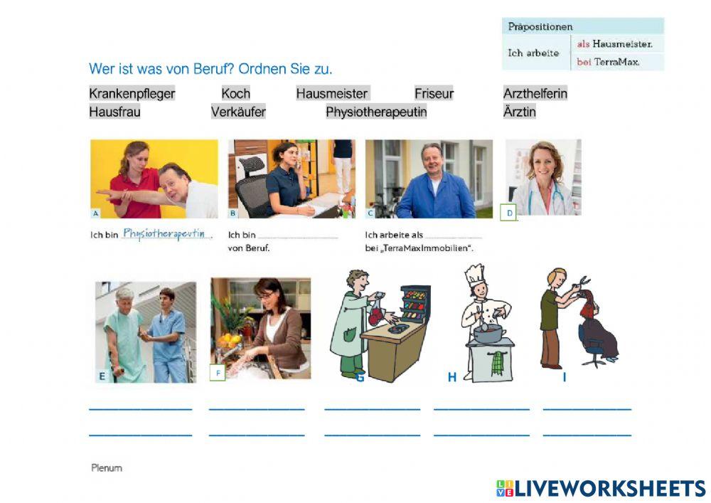 Berufe | Free Interactive Worksheets | 2317488