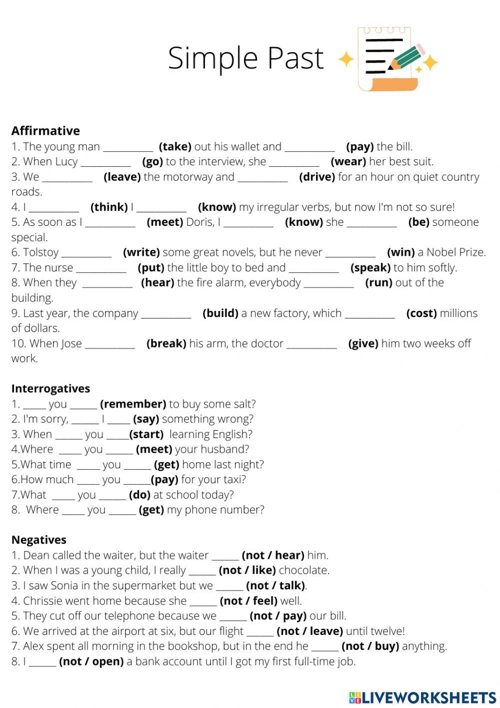 Agustina Sagasti | Simple Past 2317547 | LiveWorksheets