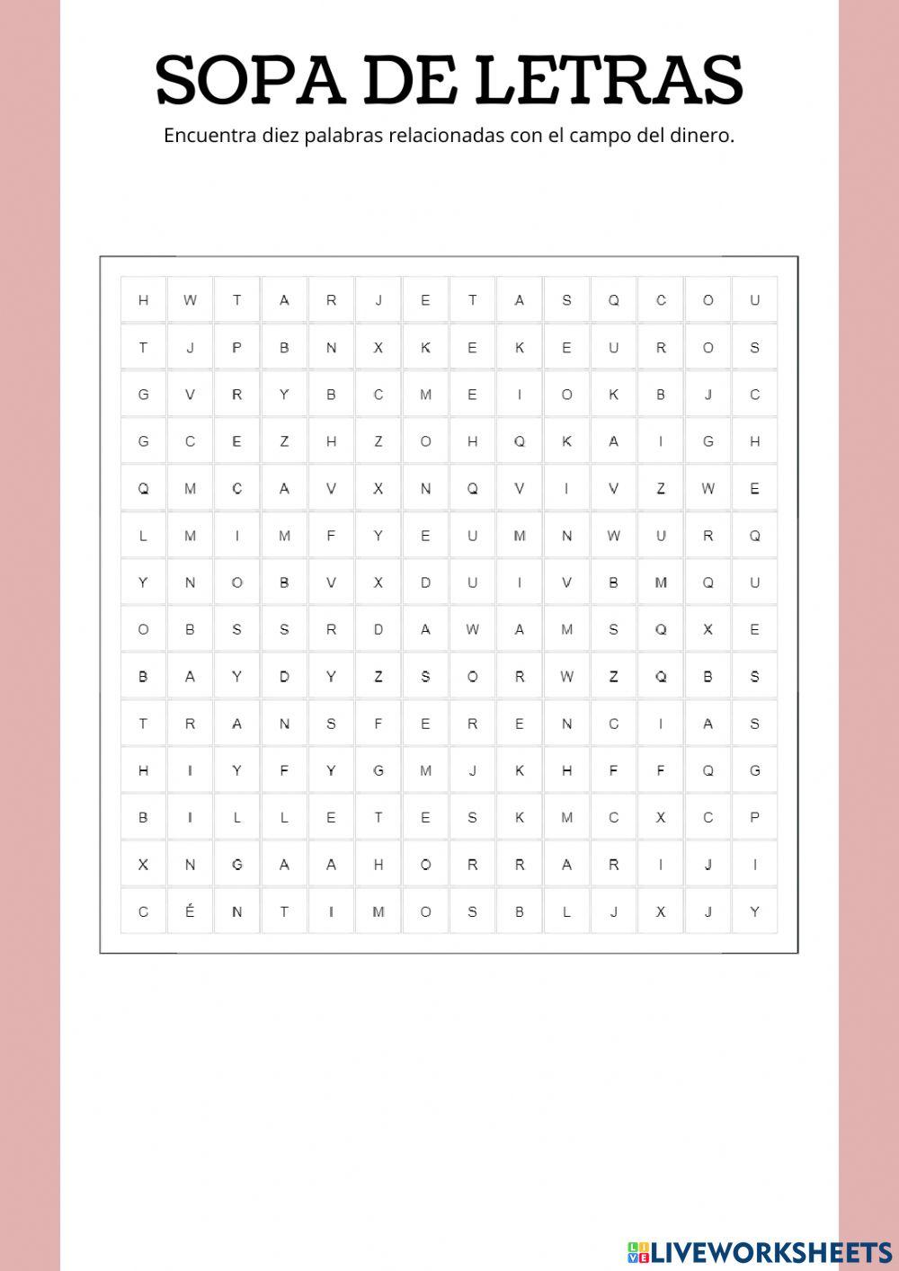 Sopa de letras 2317563 | laubm_2212 | Live Worksheets