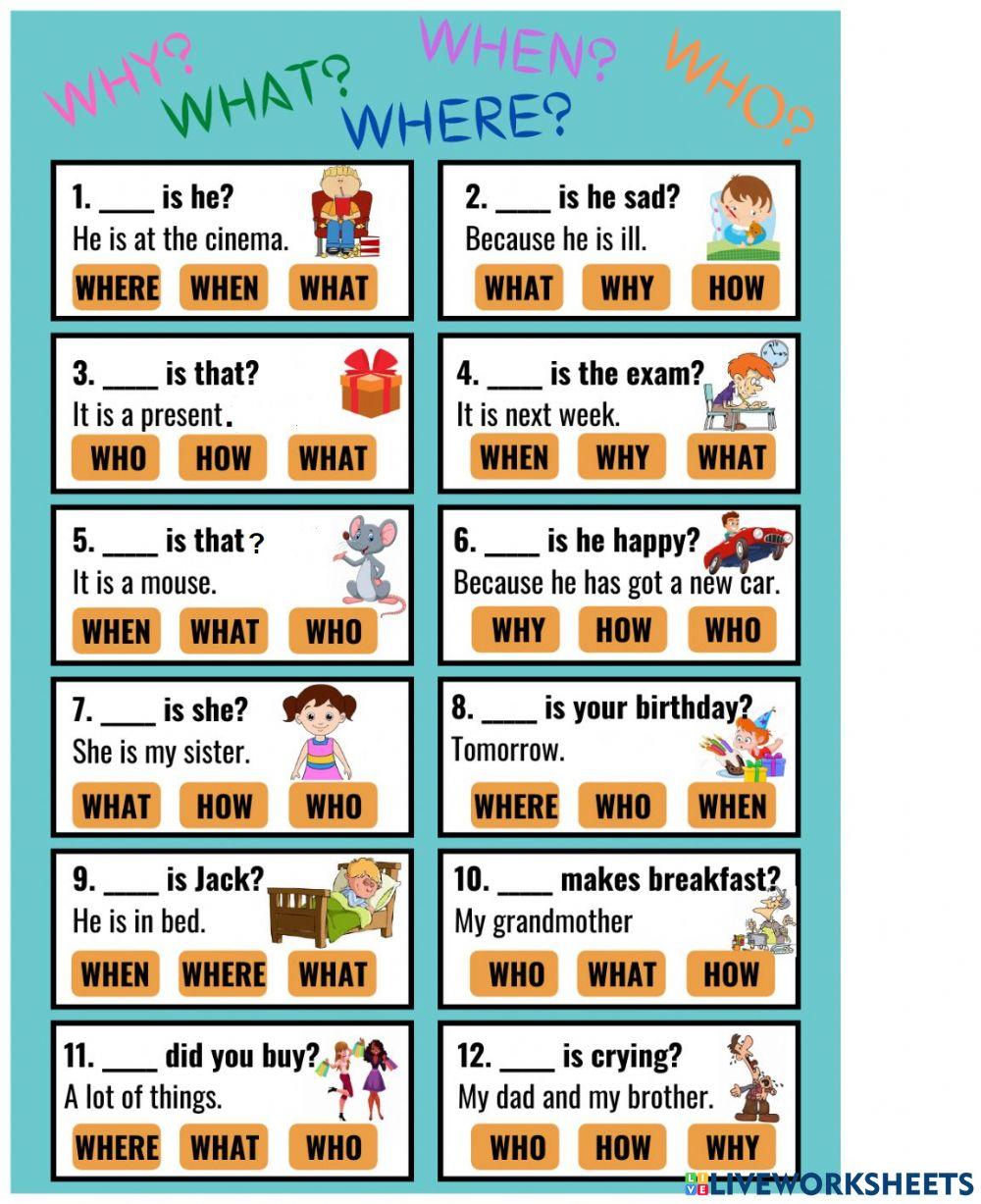 WH-question-2 online exercise for | Live Worksheets