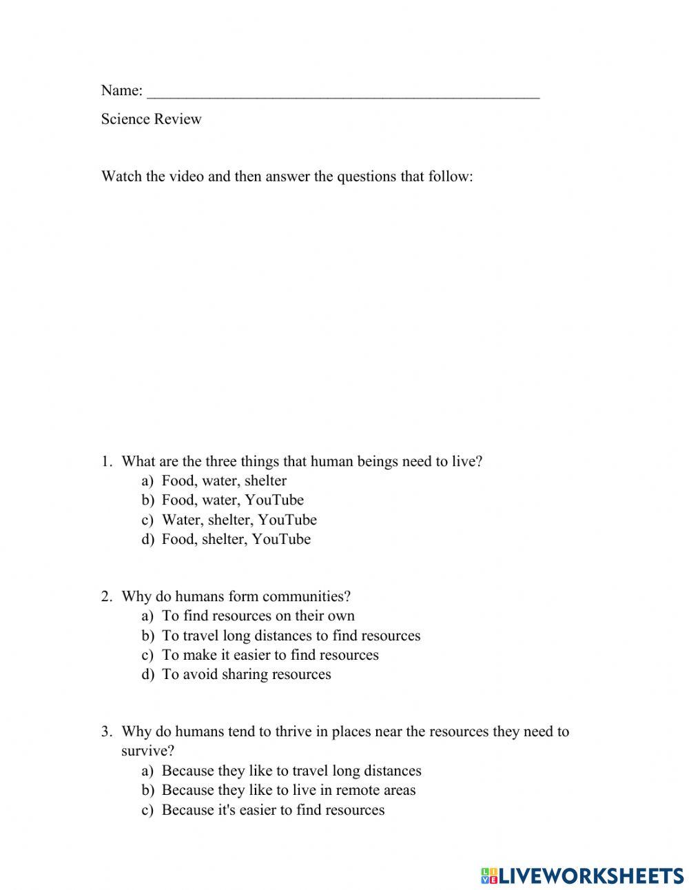 Use of Natural … | Free Interactive Worksheets | 2318128