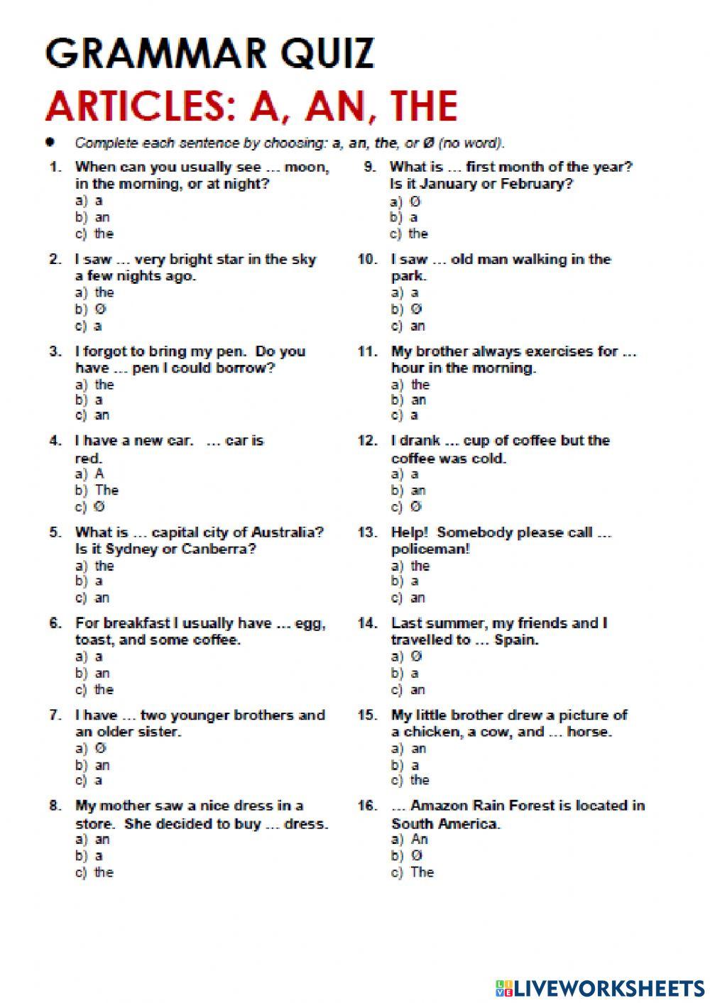 2318173 | Articles | Juliana13 | LiveWorksheets