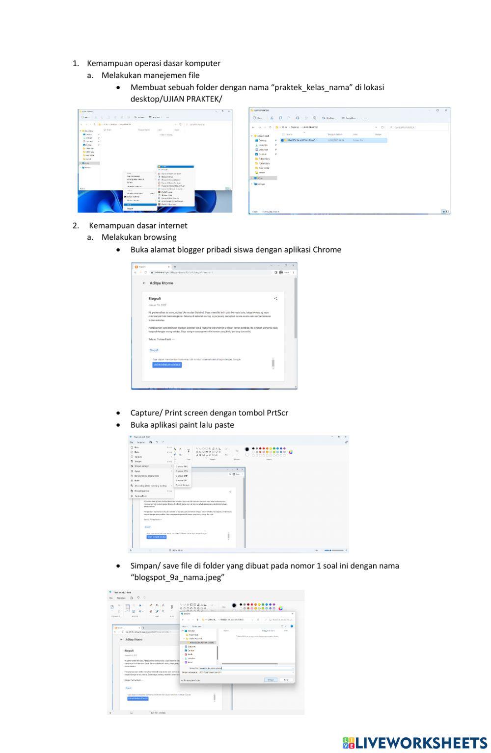 Soal ujian praktek worksheet | Live Worksheets