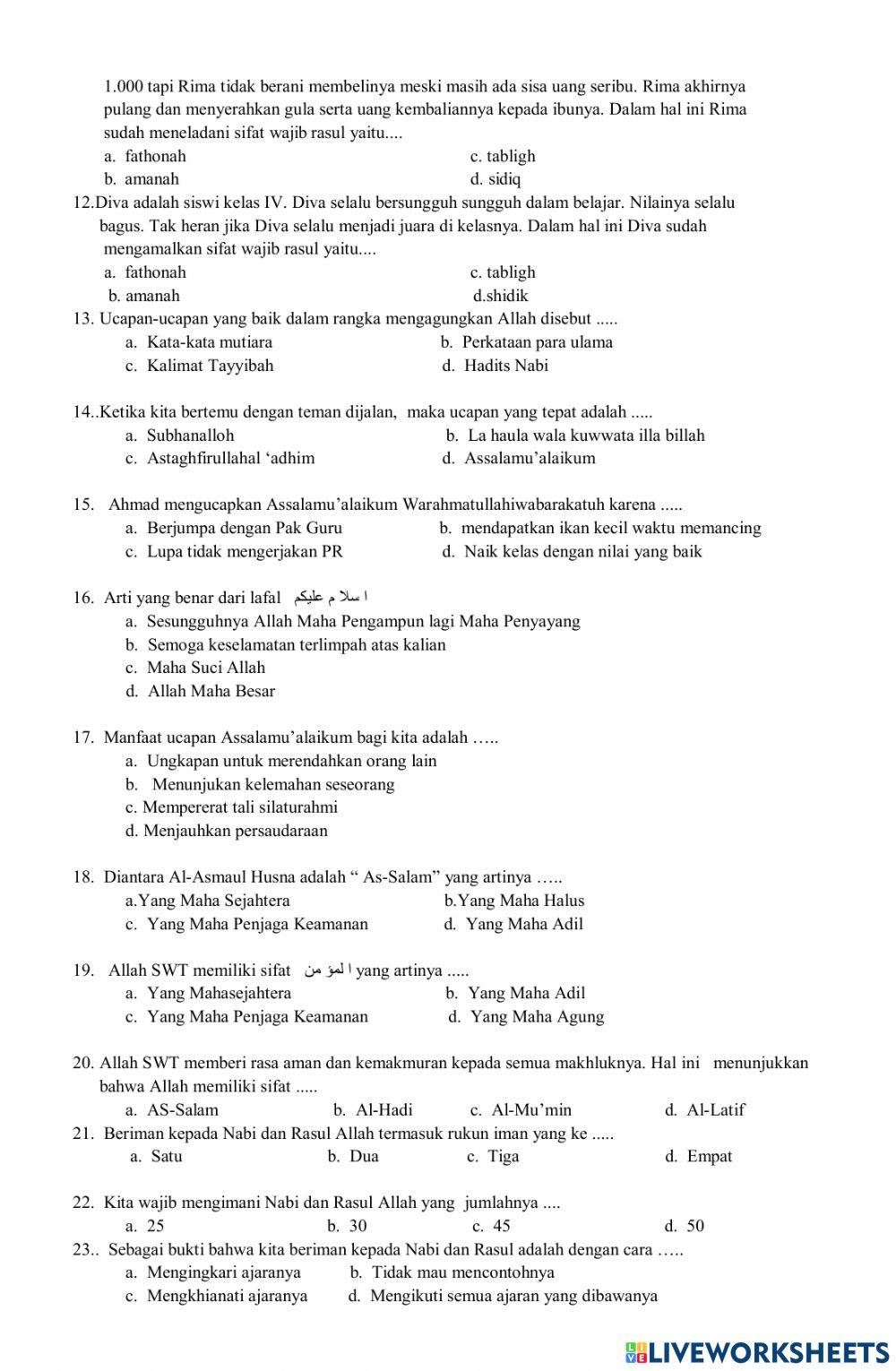 Aa worksheet for 4 | Live Worksheets