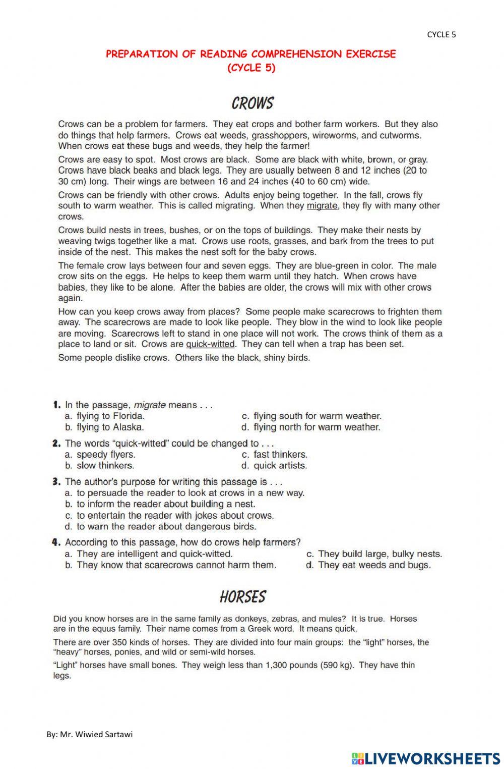 Reading comp cycle 5 2318634 | Wiwied Sartawi | Live