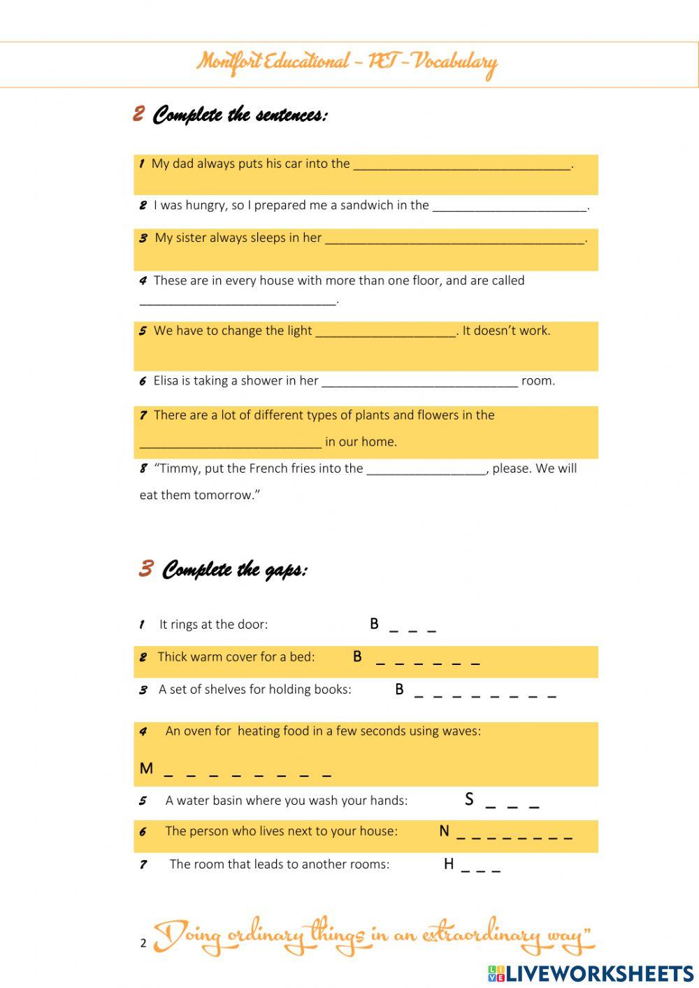 B1 VOCABULARY online exercise for | Live Worksheets
