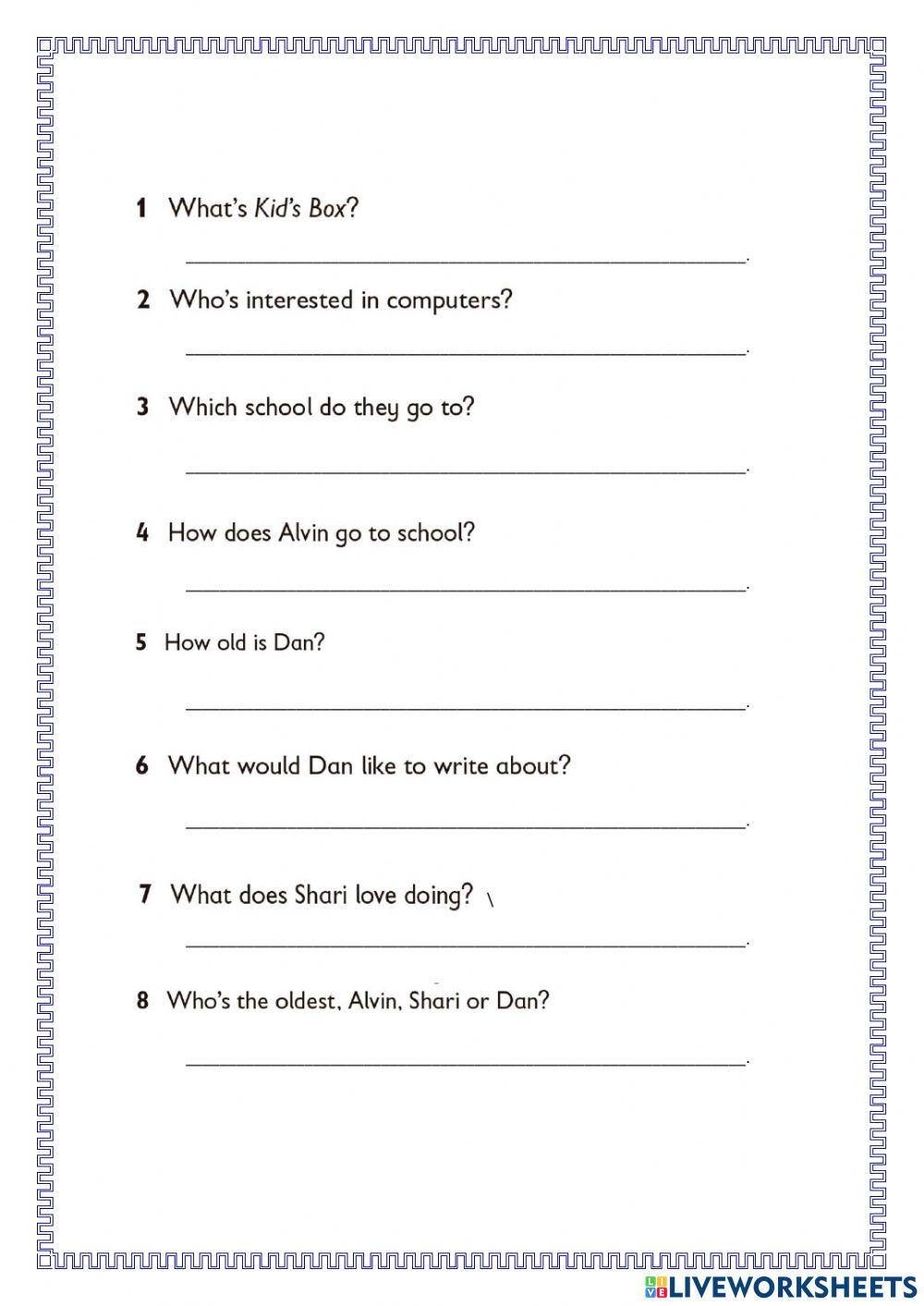 Comprehension of text interactive worksheet | Live Worksheets