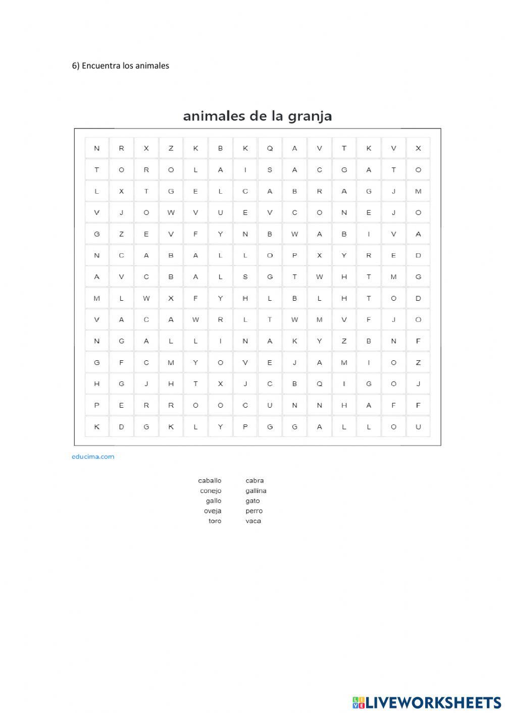 Sopa de letras online exercise for 1 primaria | Live Worksheets