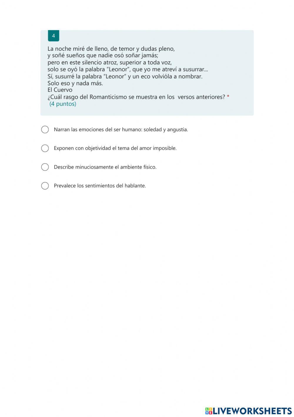 Tarea I Décimo Español worksheet | Live Worksheets