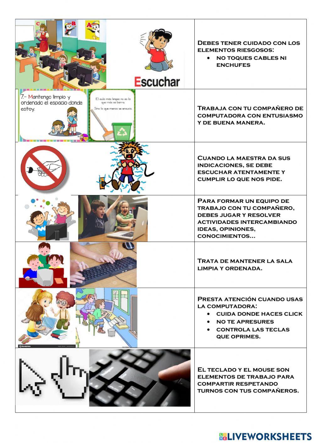 Normas en la sala de informática | mlheis | Live