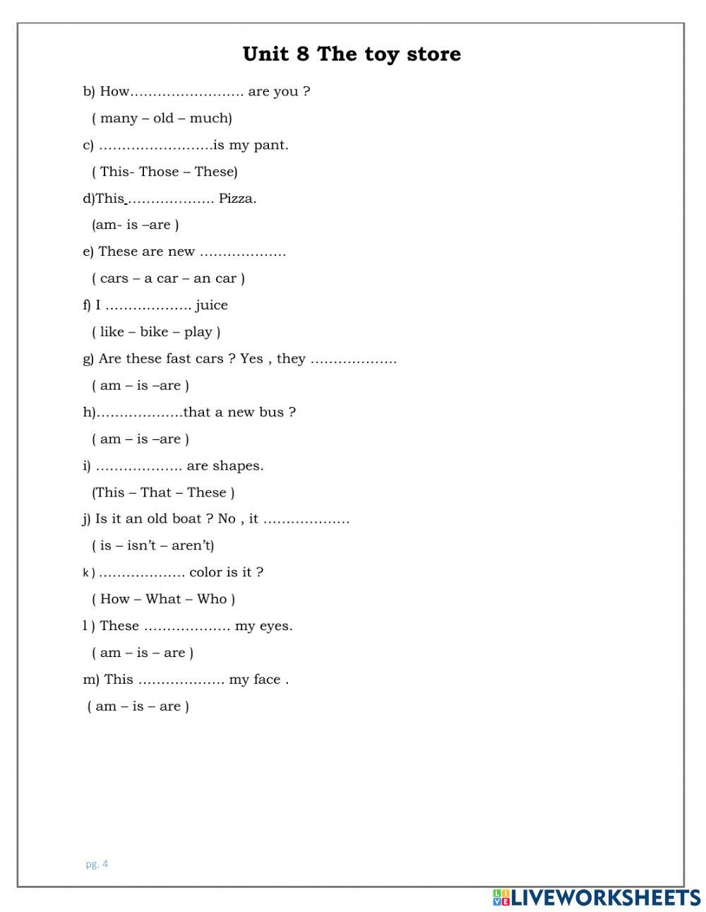UP 1-UNIT 8- L2 online exercise for | Live Worksheets