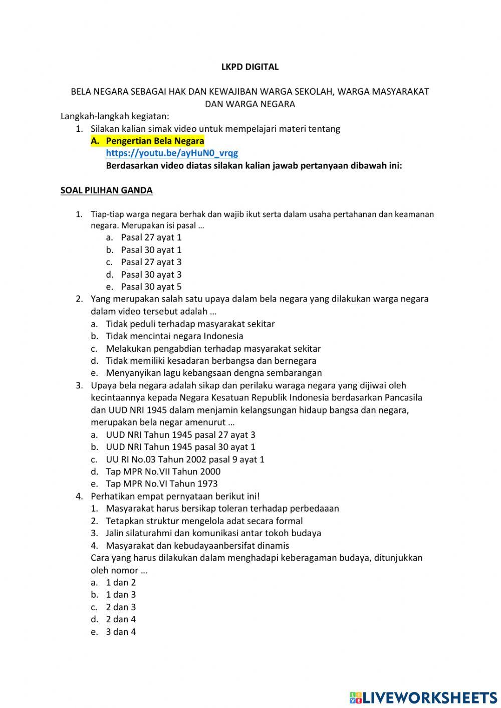 Tes Soal | Live Worksheets
