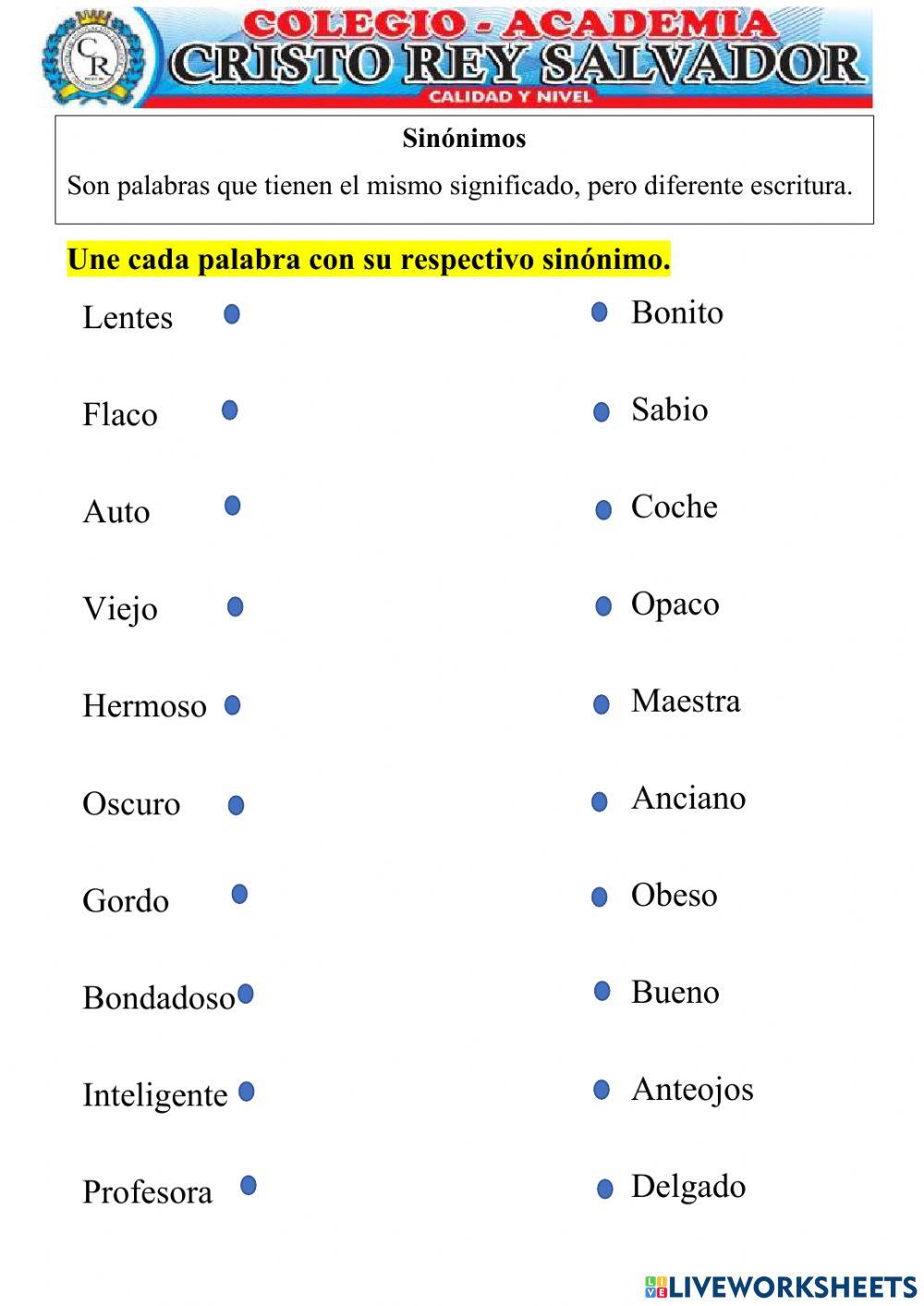 Sinonimos online exercise for Primaria | Live Worksheets🐪 Conheça a ... Sinonimos online exercise for Primaria | Live Worksheets🐪 Conheça a ...