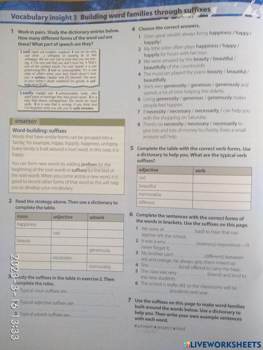 Insight. Unit 3… | Free Interactive Worksheets | 2321291