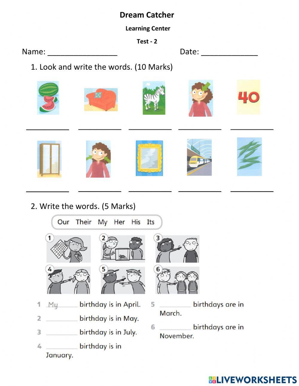 Level-2 Test-2 (Super Minds) online exercise for | Live Worksheets