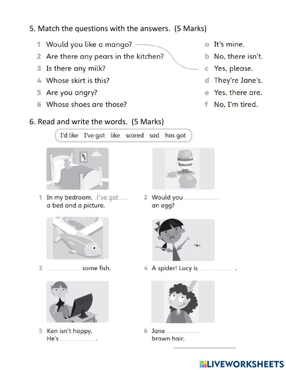 Level-2 Test-2 (Super Minds) online exercise for | Live Worksheets