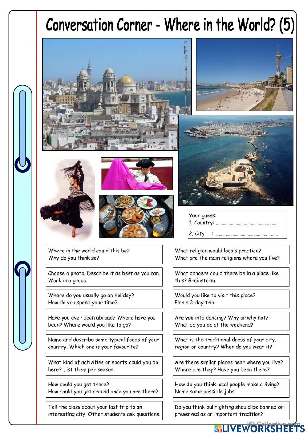 Coversation Corner worksheet | Live Worksheets