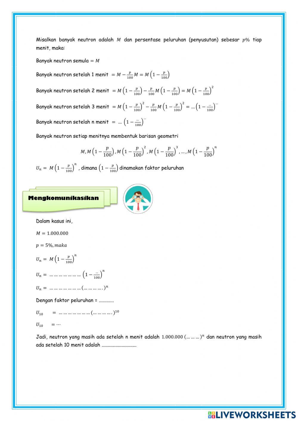 Belajar Matematika free online exercise | Live Worksheets
