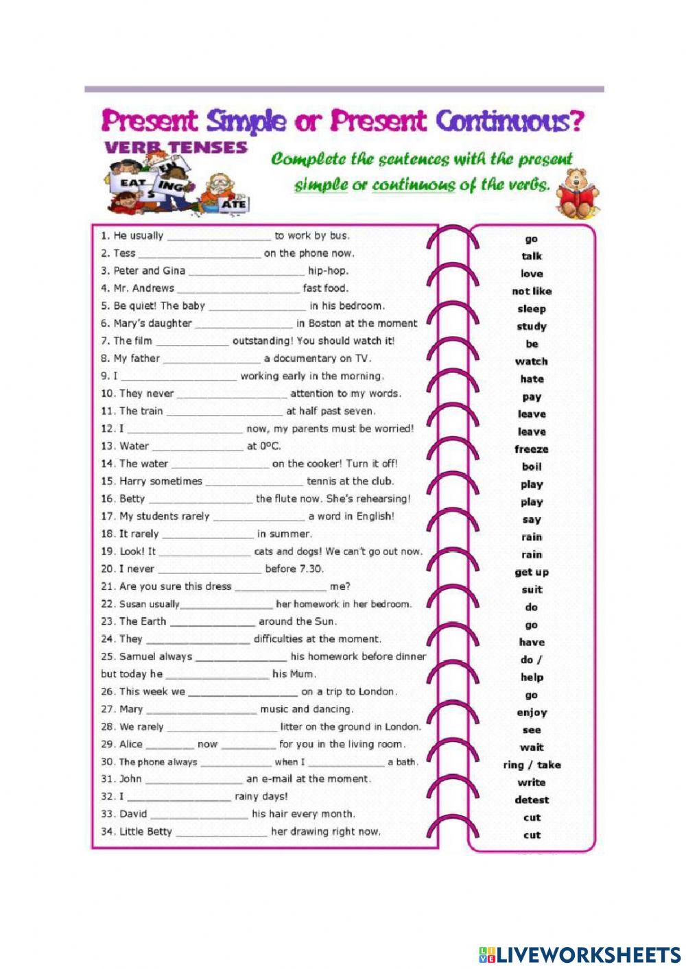 Present simple VS present continuous 6934567 | Dani_92