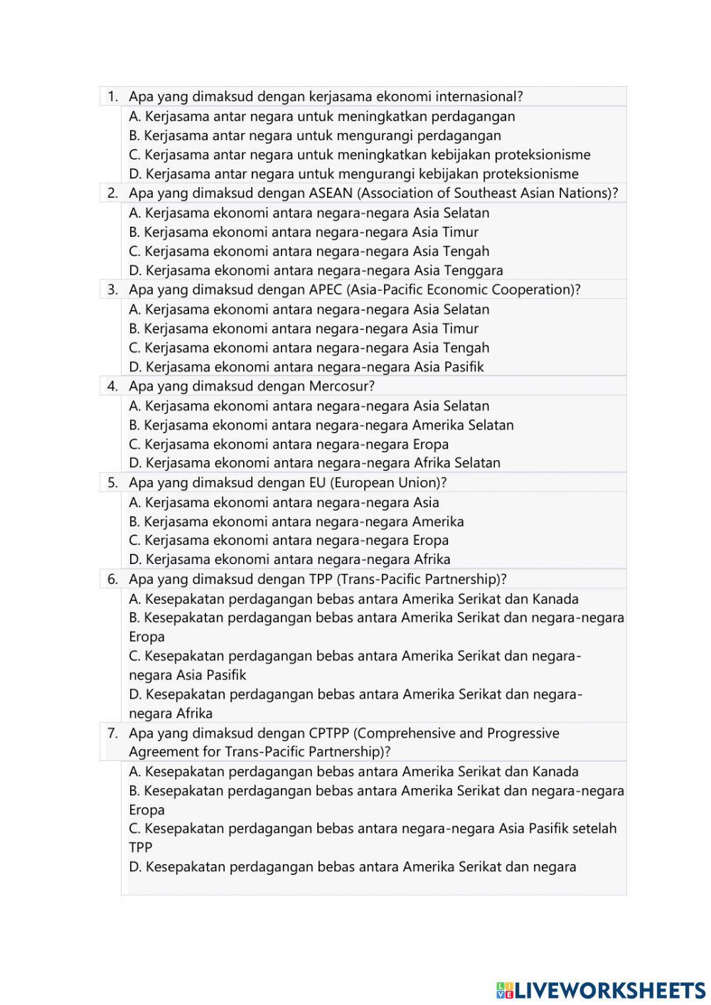 2567617 | ULANGAN HARIAN KERJA SAMA EK. INTERNASIONAL | I