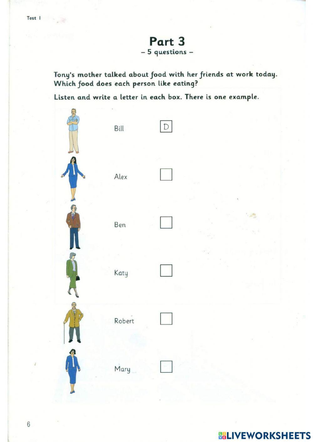 Listening online exercise for grade 4 | Live Worksheets