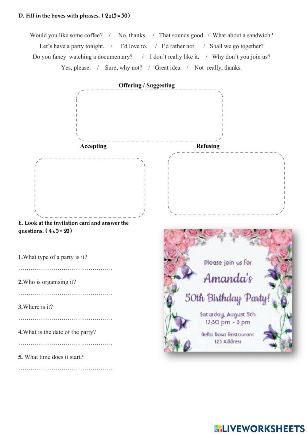 Grade 7 2 term 1st exam sample-1 worksheet | Live Worksheets