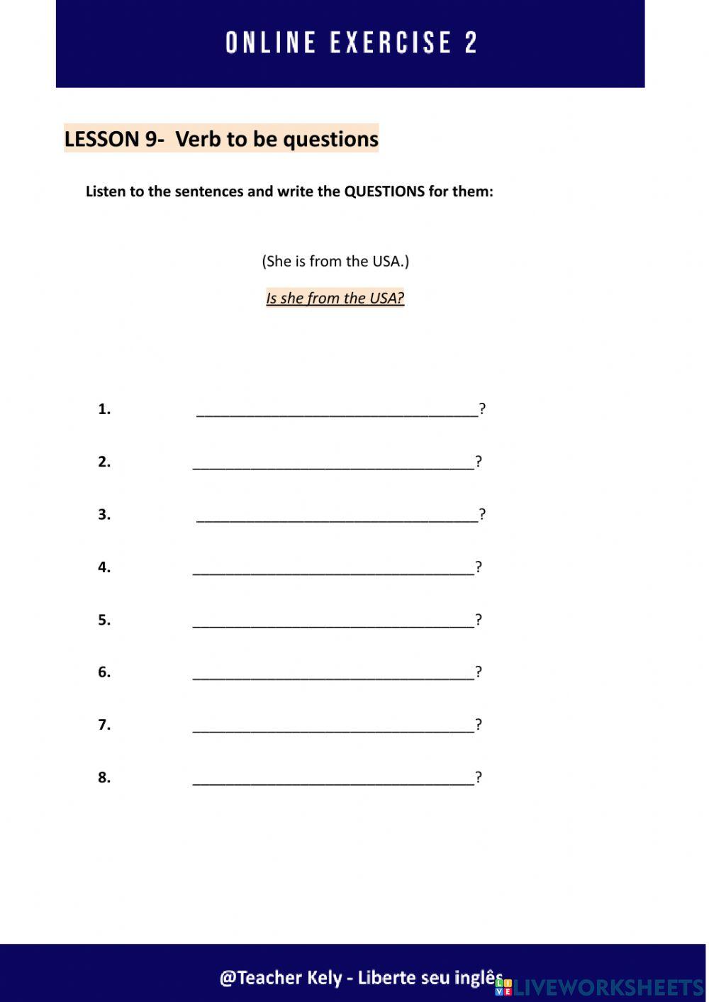 LESSON9-Exercise2 interactive activity | Live Worksheets