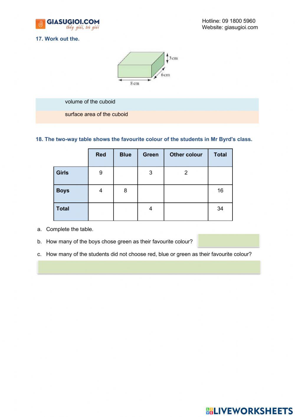 Cambridge - Mat… | Free Interactive Worksheets | 2567568