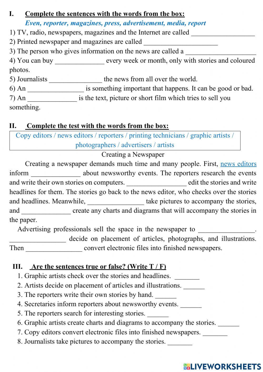 A daily, a week… | Free Interactive Worksheets | 6934770
