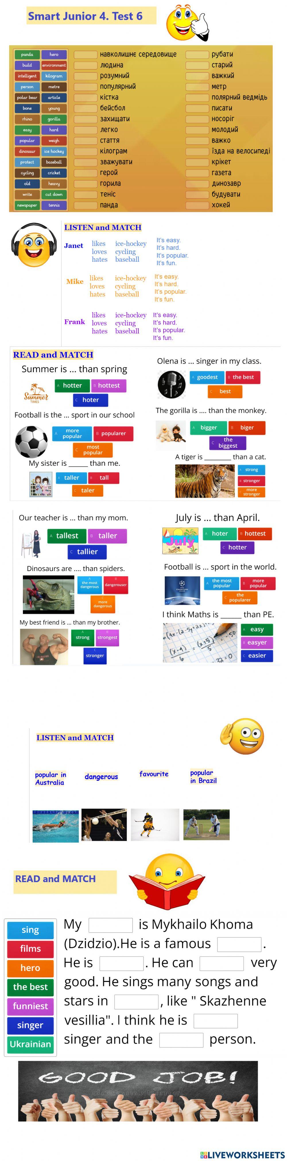 Smart Junior 4… | Free Interactive Worksheets | 2323835