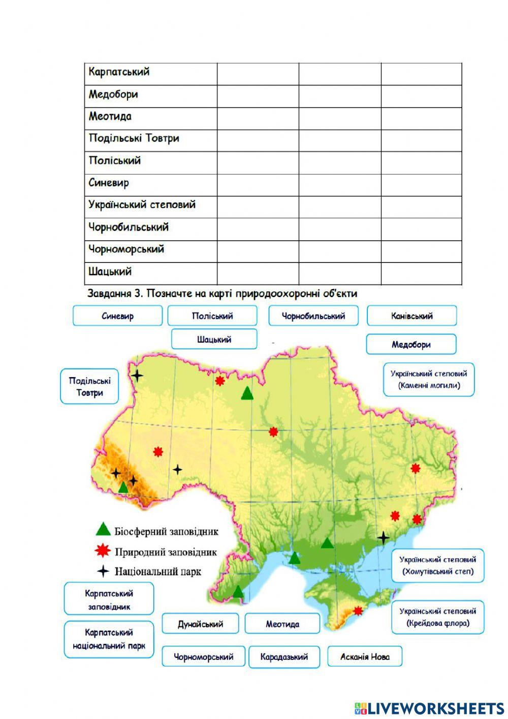 Практична робота № 10 Позначення на контурній карті