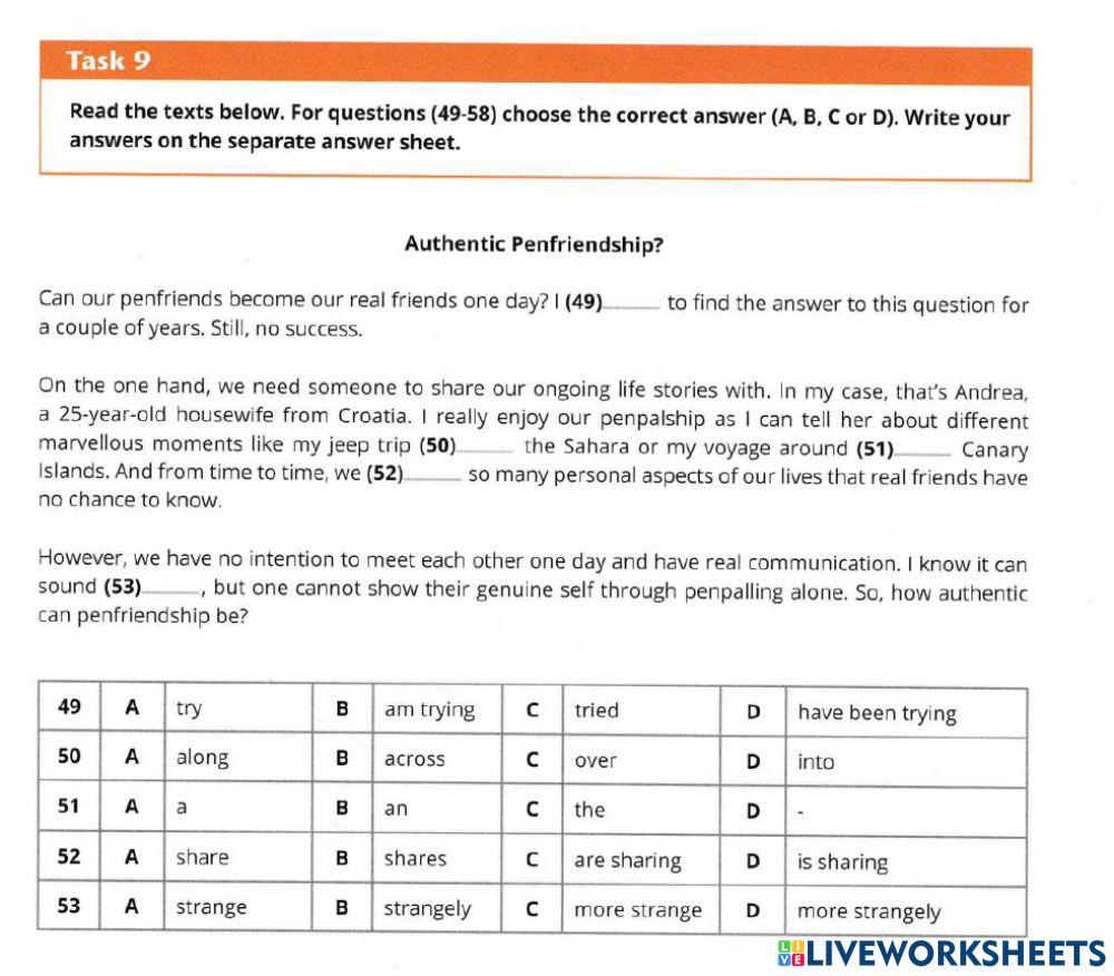 Use of English Extra 3-1 worksheet | Live Worksheets