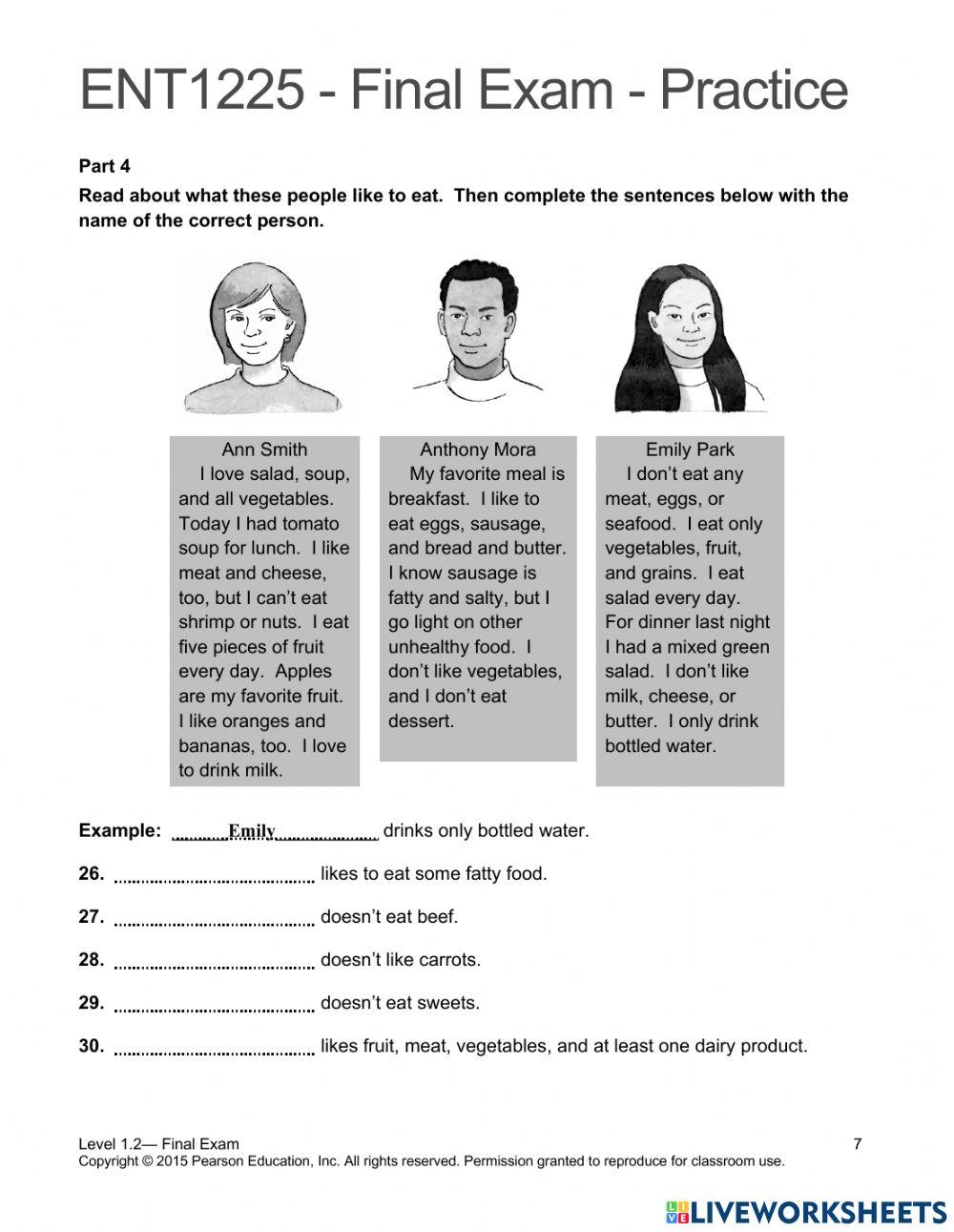 ENT1225 - Final… | Free Interactive Worksheets | 2570213