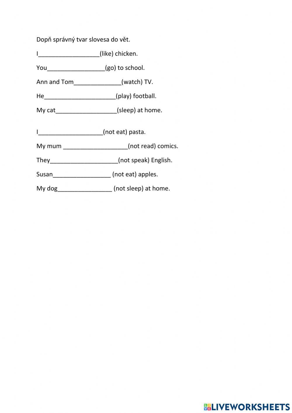 Present simple online exercise for Grade 4 | Live Worksheets