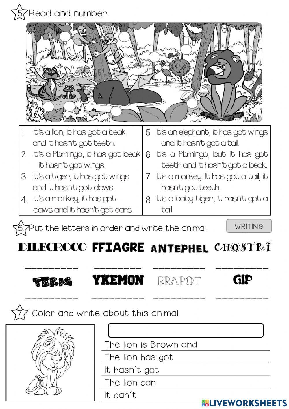 2323904 | Unit 4 animals test | Elena Robles bernal