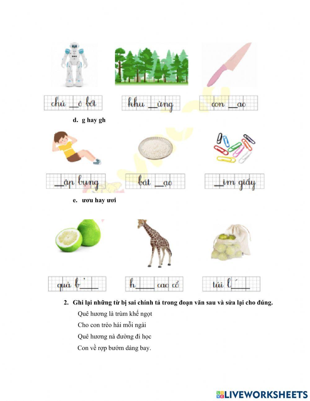 Vietnamese | Free Interactive Worksheets | 2306618