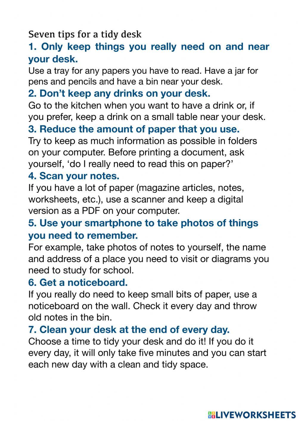 Reading 2 interactive exercise for 8 | Live Worksheets