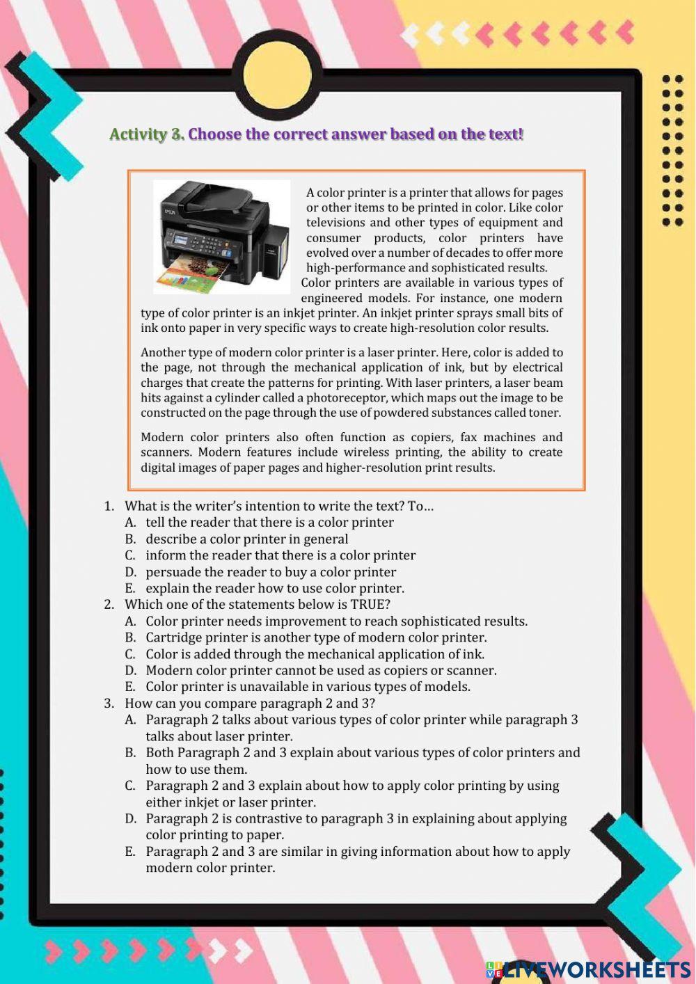 report text online exercise for | Live Worksheets