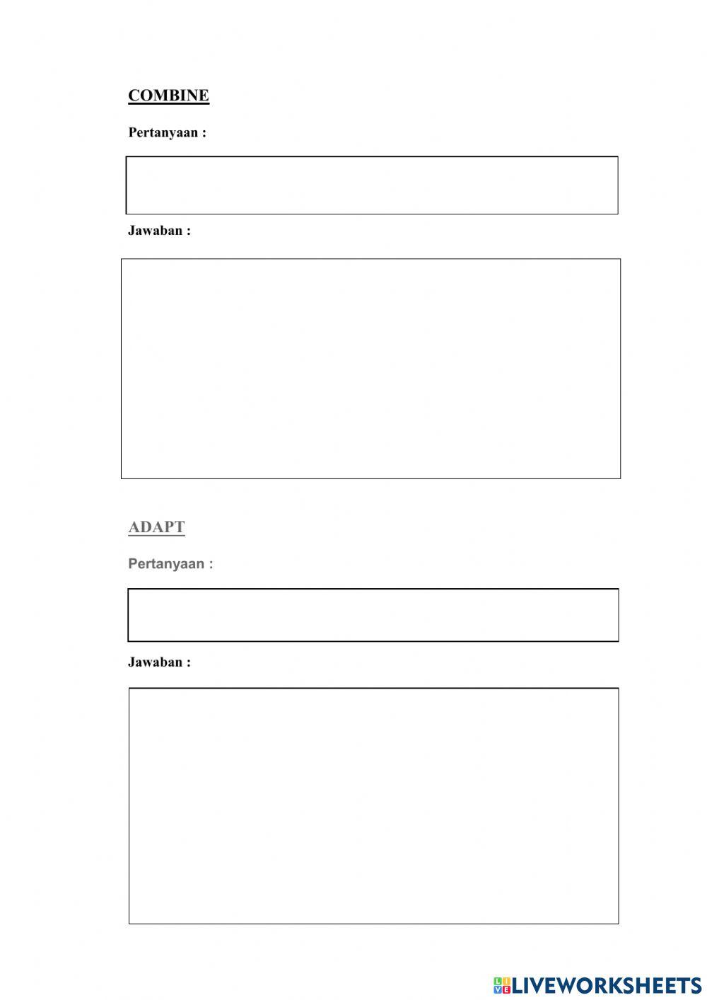 Scamper exercise | Live Worksheets