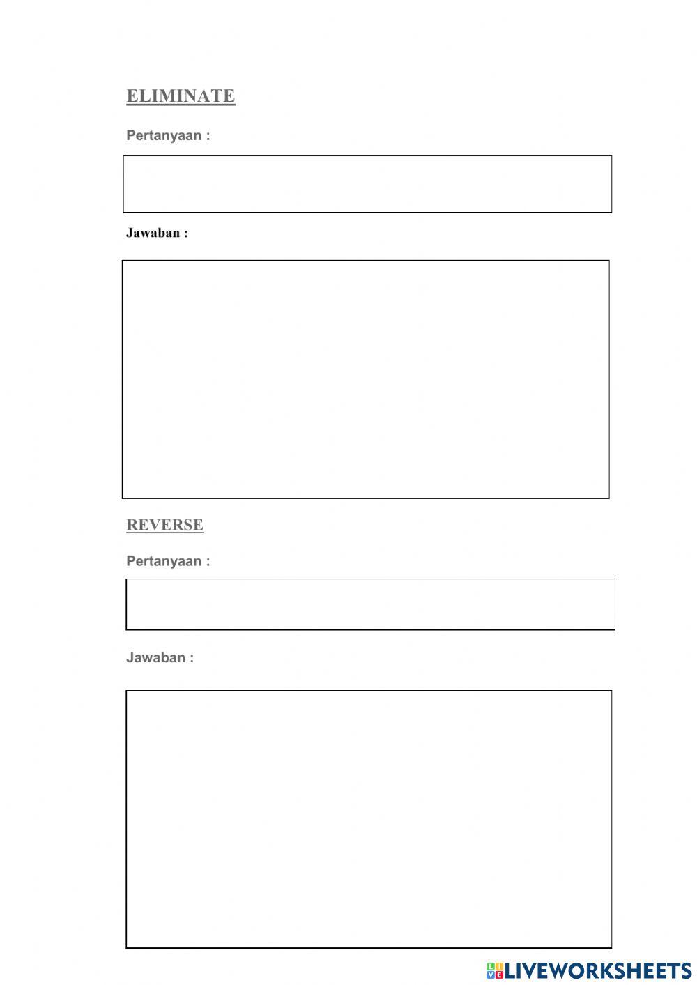 Scamper exercise | Live Worksheets