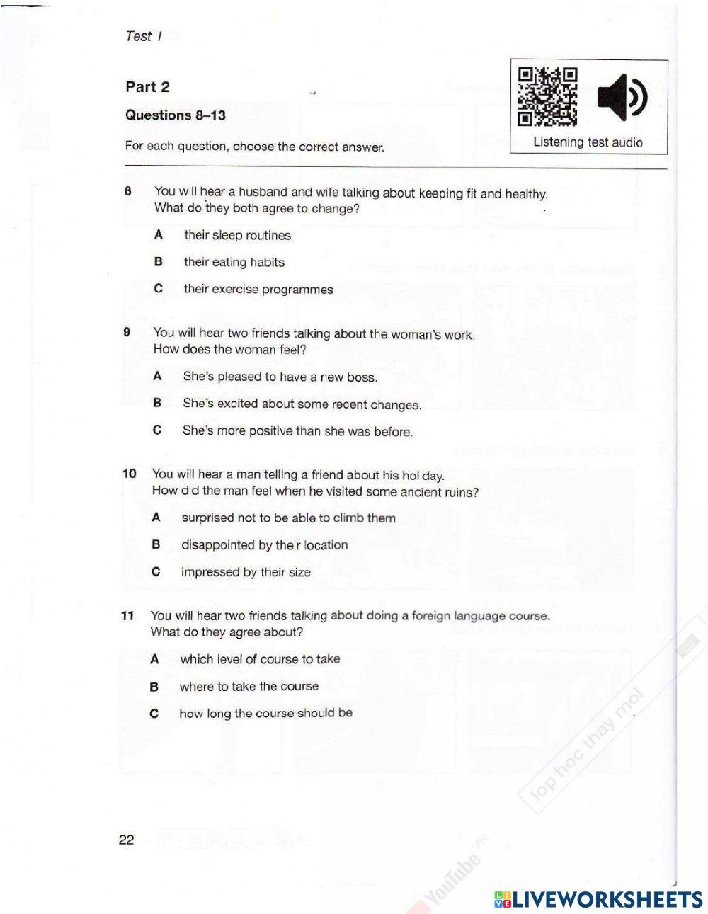 Listening b1 authentic 2 - 1 | newstarcs4a | Live