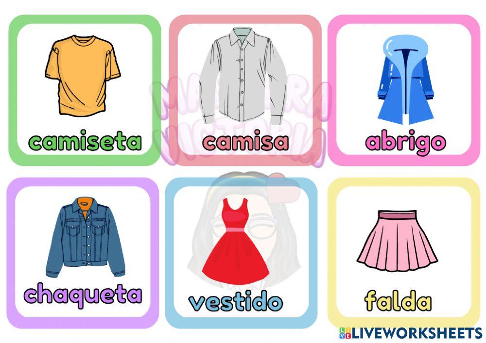 Vocabulario de ropa interactive worksheet | Live Worksheets