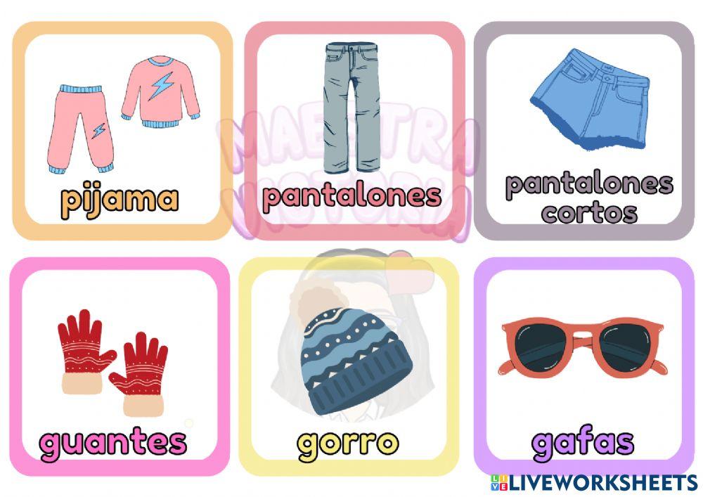 Vocabulario de ropa interactive worksheet | Live Worksheets