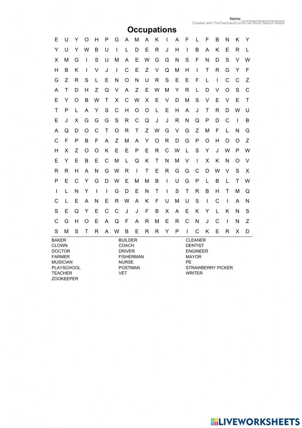 Jobs and Occupations online exercise for Grade 5 | Live Worksheets