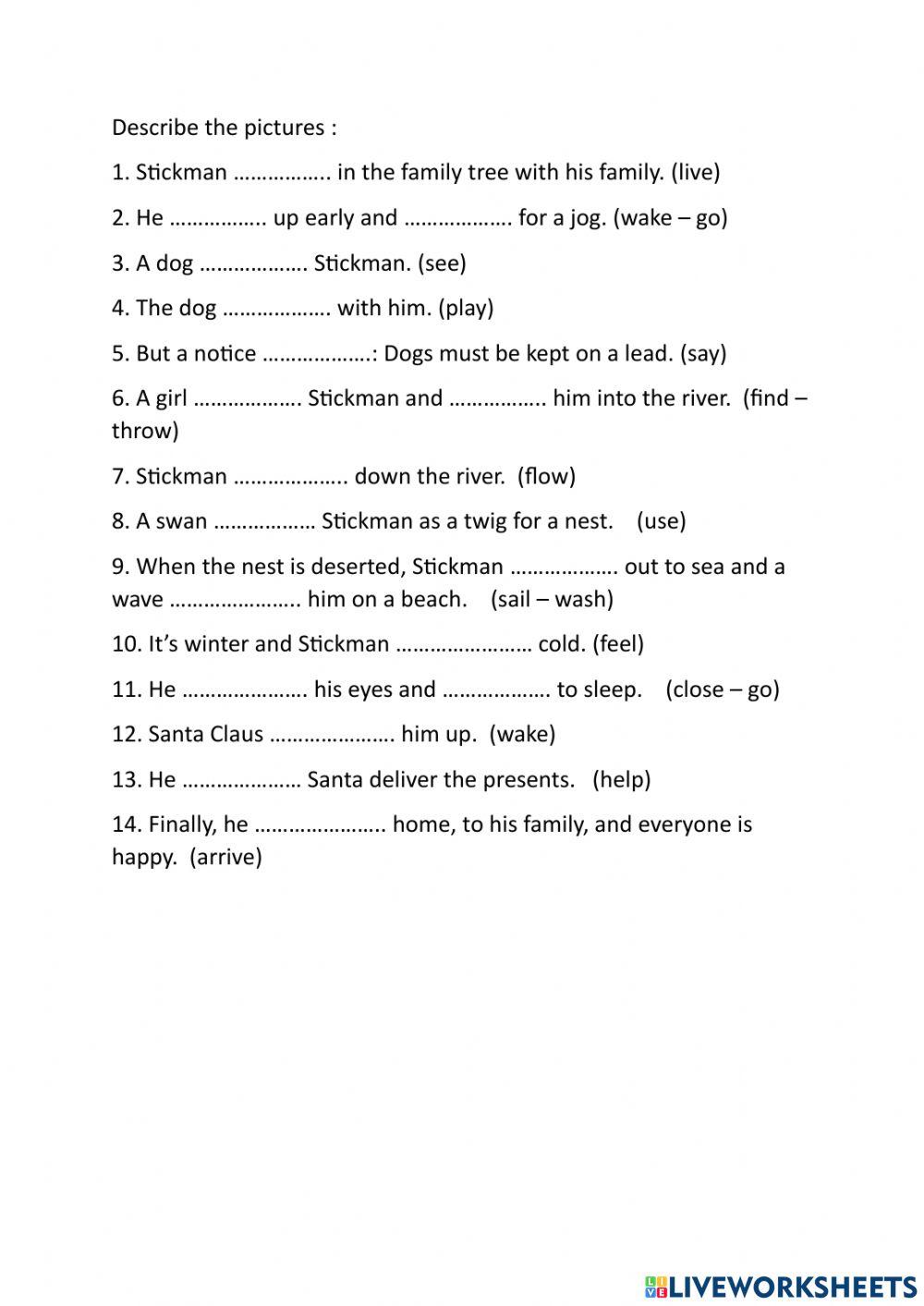 Stickman-What happens in the story online exercise for | Live Worksheets